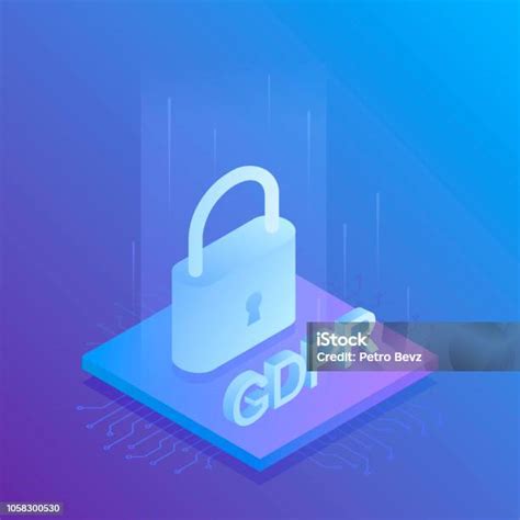 Gdpr 일반 데이터 보호 규칙 유행 디자인입니다 현대 벡터 일러스트 레이 션 가상화폐공개에 대한 스톡 벡터 아트 및 기타