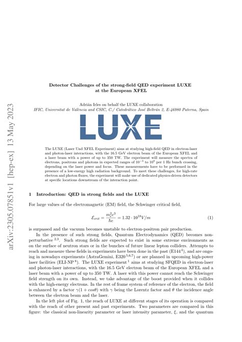 pdf detector challenges of the strong field qed experiment luxe at