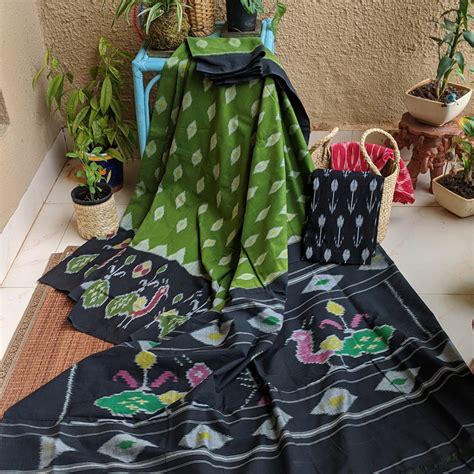 Green Pochampally Ikkat Forsarees