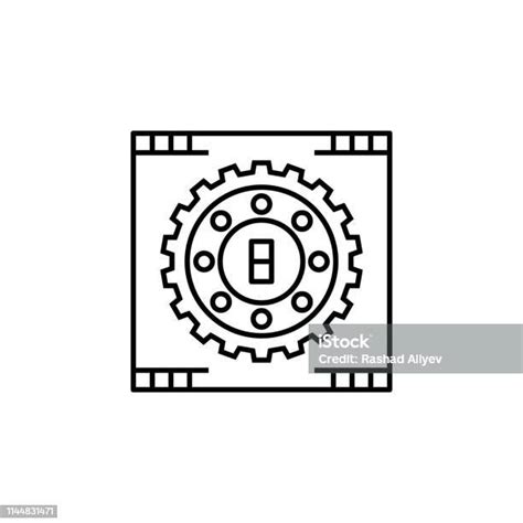 기어 칩 기술 아이콘 모바일 개념 및 웹 응용 프로그램 아이콘에 대 한 미래 기술 팩의 요소입니다 웹 사이트 디자인 및 개발을 위한 얇은 라인 아이콘 0명에 대한 스톡 벡터