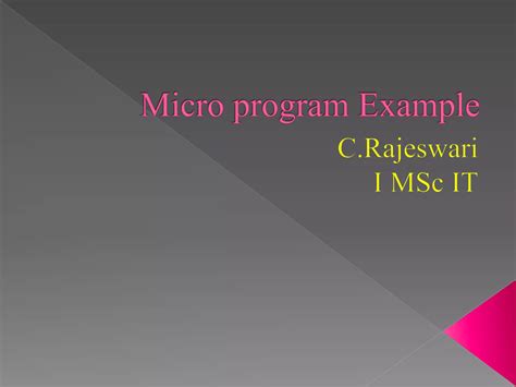 Micro Program Example Pptx