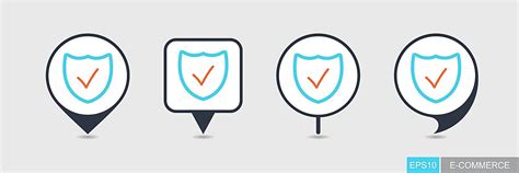 Best Protection Shield Outline Pin Map Icon Icon Best Map Vector Icon Best Map Png And Vector