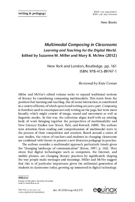 Pdf Book Review Multimodal Composing In Classrooms