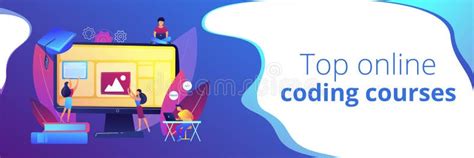 Web Development Courses Concept Banner Header Stock Vector