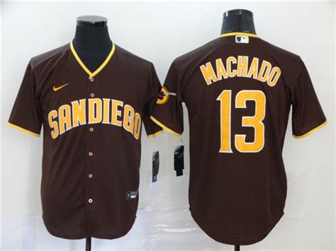 San Diego Padres 13 Manny Machado Brown Cool Base Jersey Tte Trading