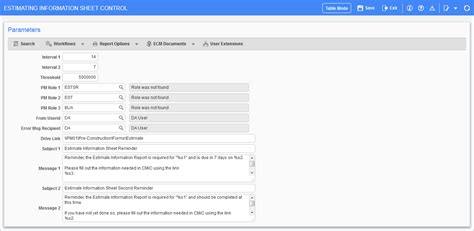 Workflow Estimating Information Sheet