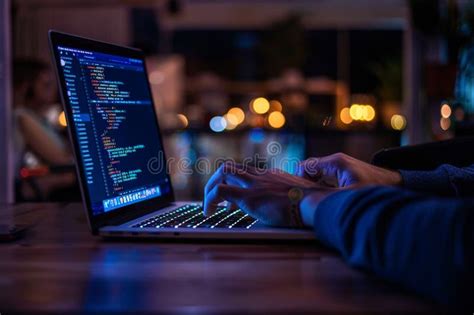 A Software Developer Coding On A Laptop For A Platform That Connects
