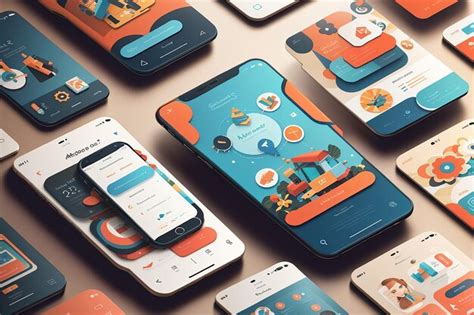 Premium Photo Produce A Variety Of Stylized Mockups For Showcasing Mobile App User Interfaces