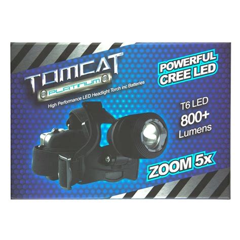 TOMCAT XTP005 Platinum Headlight Torch Powerful CREE T6 LED 800 Lumens Clearance Lighting