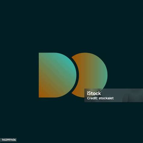 모노그램 로고를 Do 합니다 미니멀리스트 추상 겹치는 문자 D 문자 O 기하학적 글꼴 아이콘입니다 0명에 대한 스톡 벡터 아트