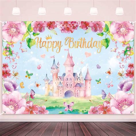 Ldwlyw Princess Backdrop For Girls Birthday Party Happy