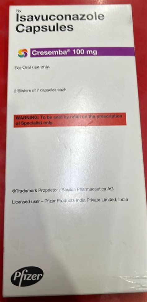 Cresemba 100 Mg Tablet At ₹ 18500 Box Lucknow Id 2851726967555