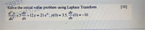 Solved Solve The Initial Value Problem Using Laplace