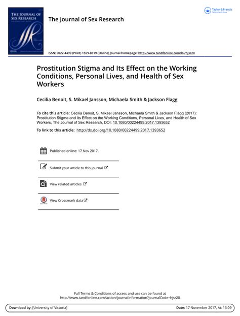Pdf Prostitution Stigma And Its Effect On The Working Conditions