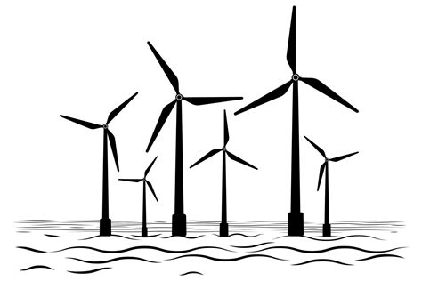 Marine Wind Generator Energy Icon Offshore Wind Turbines Symbol