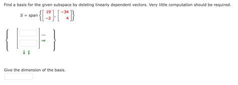 solved find a basis for the given subspace by deleting