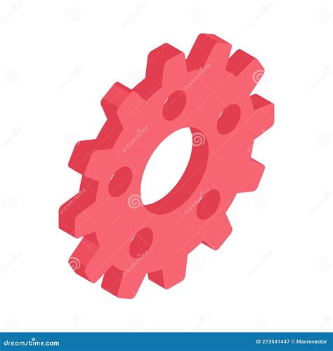 Gear Isometric Icon Stock Vector Illustration Of Sign
