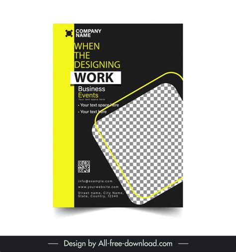 Digital Marketing Flyer Design Template Elegant Dark Checkered