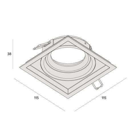 Il 4703 Embutido Micro Borda Recuado Quadrado Branco Ar70 115x115x3