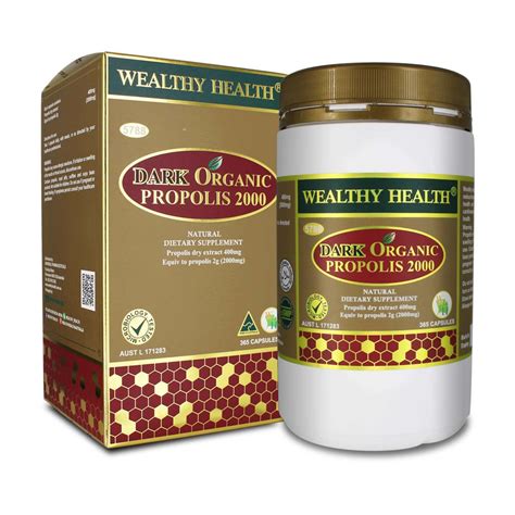 Wealthy Health Dark Organic Propolis Capsules Natonic
