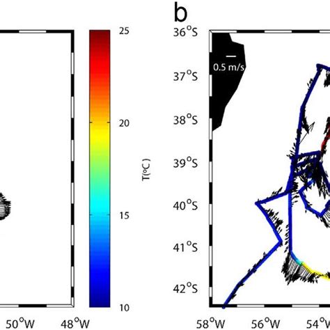 A Temperature In °c And B Salinity As Measured By The