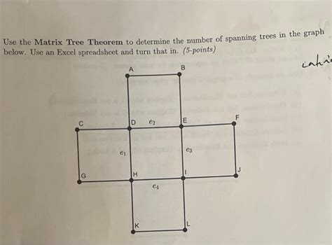 Solved Use The Matrix Tree Theorem To Determine The Number