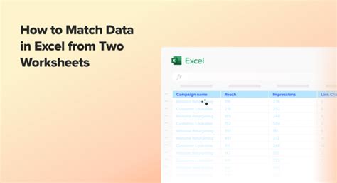 How To Match Data In Excel From Two Worksheets Coefficient