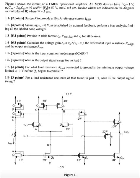 Solved Figure Shows The Circuit Of A CMOS Operational Chegg Com