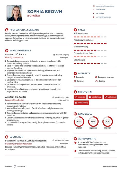 10 Iso Auditor Resume Samples And Templates For 2025