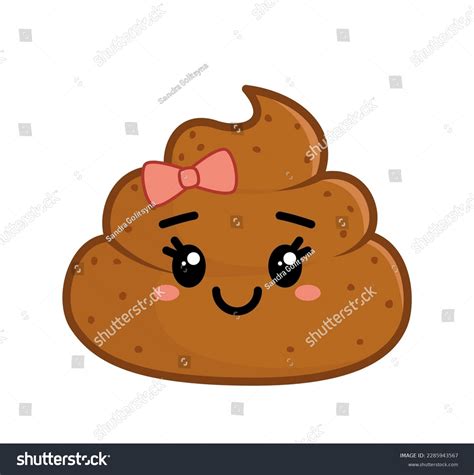 Poop Cute Girl Pink Bow Emoji Stock Vector Royalty Free 2285943567