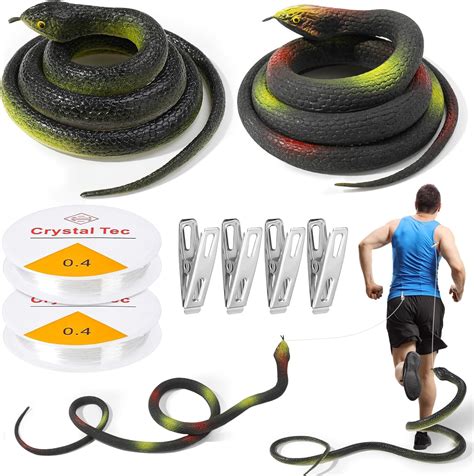 2 Pack Snake Prank With String Clip Golf Snake Prank Clip On Snake