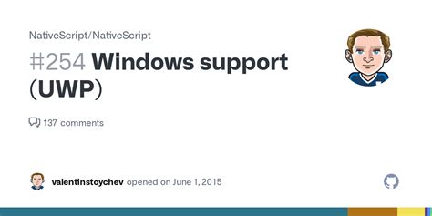 Windows Support Uwp · Issue 254 · Nativescriptnativescript · Github