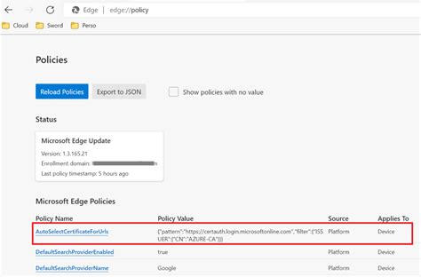 Avoid Certificate Prompt For Azure Active Directory Certificate Based Authentication Cba
