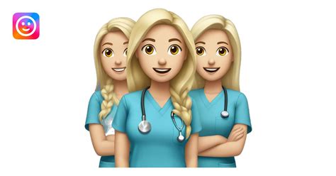 Three Girls One Brunette White Girl Two Blonde Girls In Scrubs Emoji