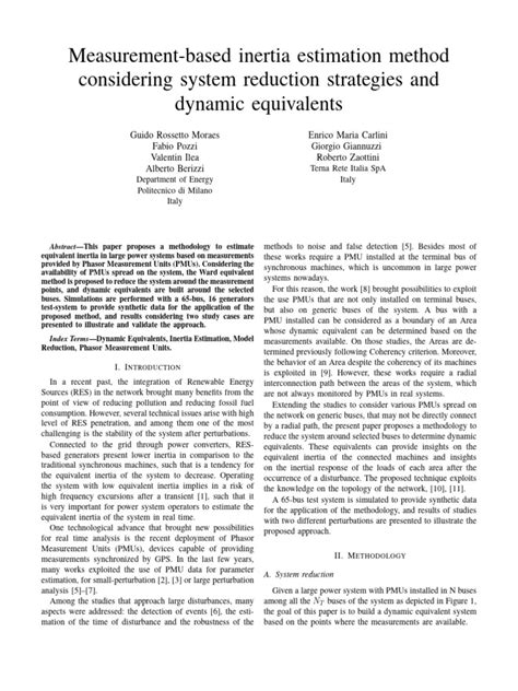 Measurement Based Inertia Estimation Method Considering System