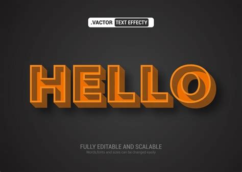 Premium Vector Hello Editable Text Effect 3d Template Style Premium