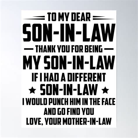 To My Dear Son In Law Thank You For Being My Son In Law If I Had A