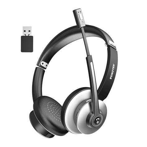 Vonztek Wireless Headset With Microphone Noise Canceling Wireless Headphones With Mic Mute