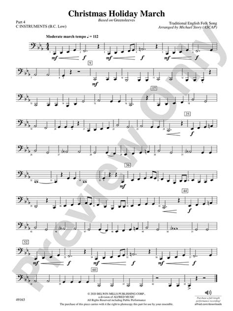 christmas holiday march part 4 c instruments b c low part 4 c