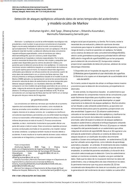 Detection Of Epileptic Seizure Using Accelerometer Time Series Data And Hidden Markov Model En