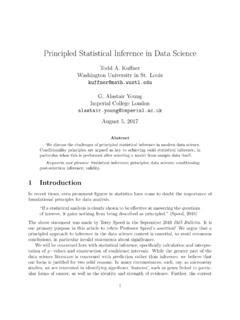 Principled Statistical Inference In Data Science Principled Statistical Inference In Data