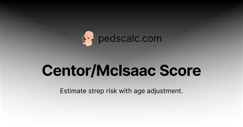 Centor Score For Strep Pharyngitis Calculator Pedscalc