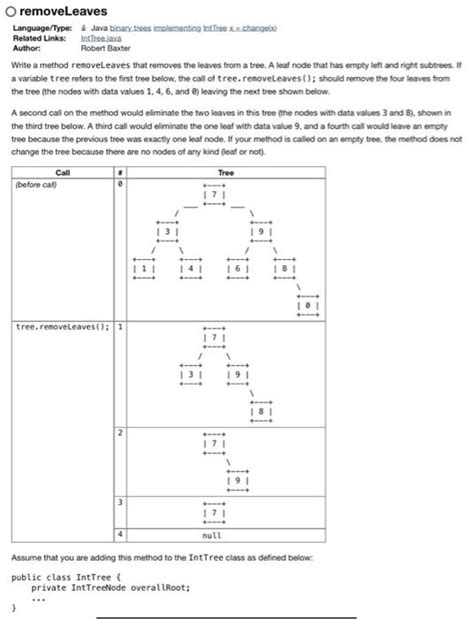 Solved Author O Removeleaves Languagetype 4 Java Binary