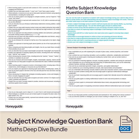 Maths Deep Dive And Subject Knowledge Bundle Honeyguide Sls Honeyguide School Leader Support
