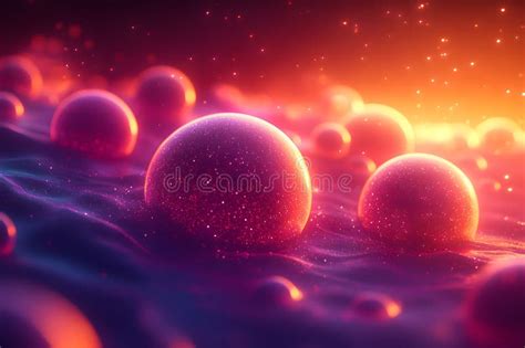 Futuristic Cosmic Orbs In Glowing Abstract Galaxy Generative Ai Stock Illustration
