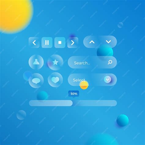 Premium Vector Collection Of Icon User Interface Glassmorph Style