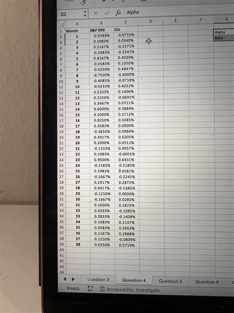 Solved The Excel File Stock Return Data Contains Monthly Chegg Com