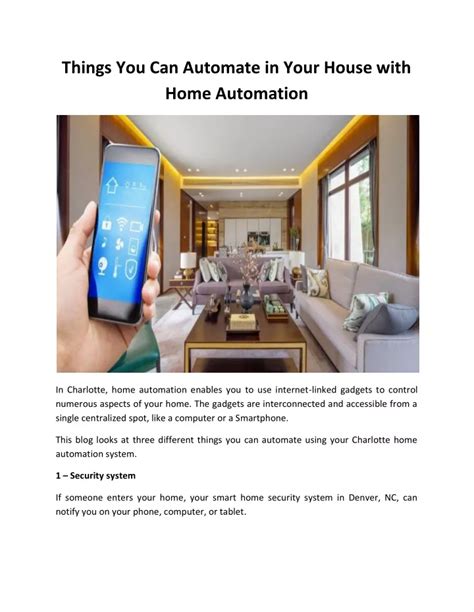 PPT Things You Can Automate In Your House With Home Automation