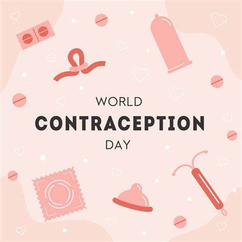 World Contraception Day Square Card Contraceptive Items For Safe Sex