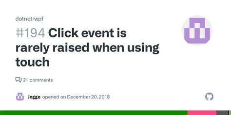 Click Event Is Rarely Raised When Using Touch Issue 194 Dotnet Wpf